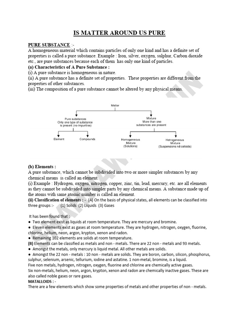 Is Matter Around Is Pure | PDF | Chemical Elements | Chemical Substances