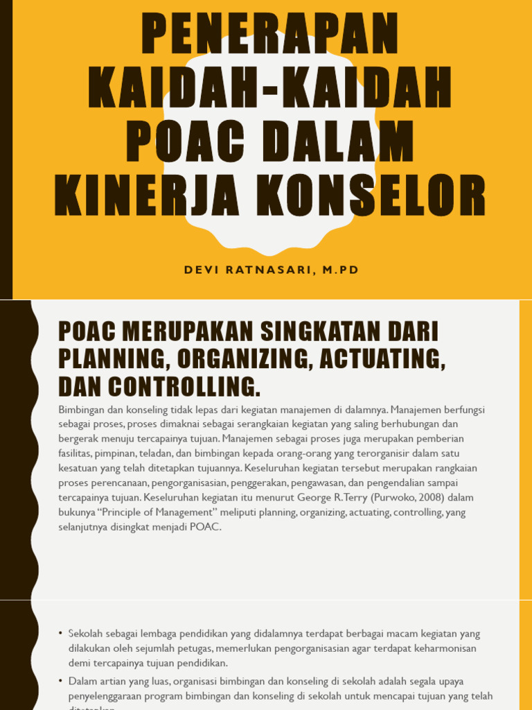PPT Materi 10 Poac Dalam Kinerja Konselor | PDF