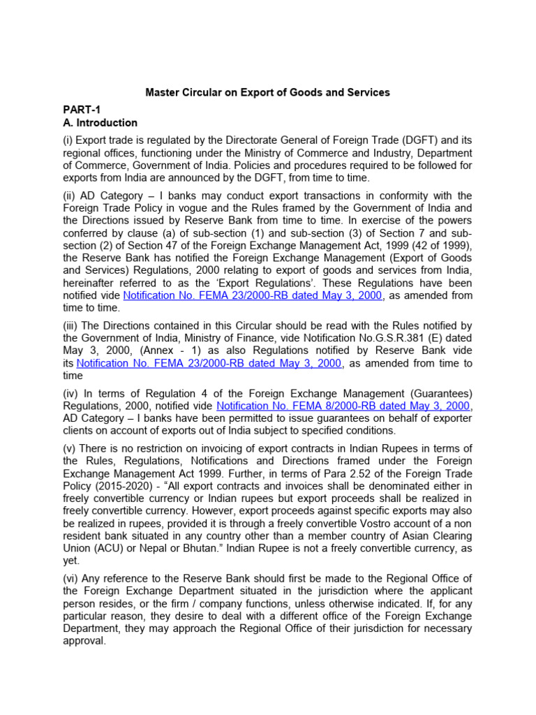 Export Regulations and Guidelines India | PDF | Banks | Lease