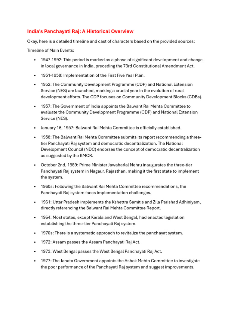 Ashok Mehta and Balwant Rai Mehta Committee Report | PDF | Government ...