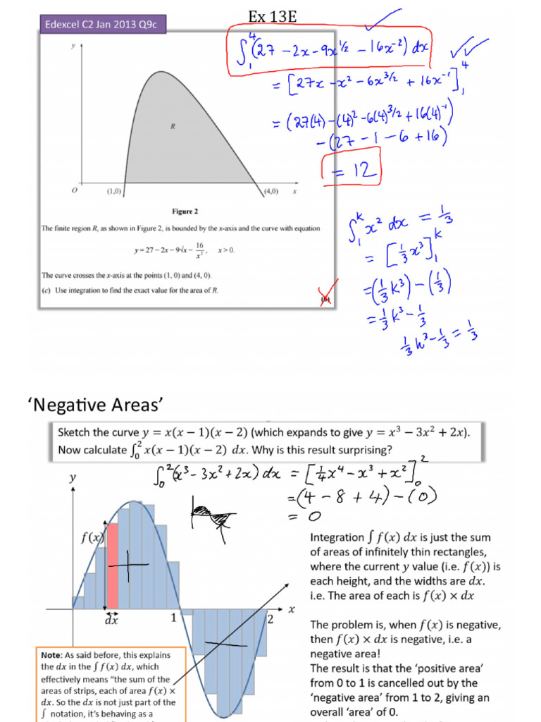 20 Integration 3 Area Problems Pdf