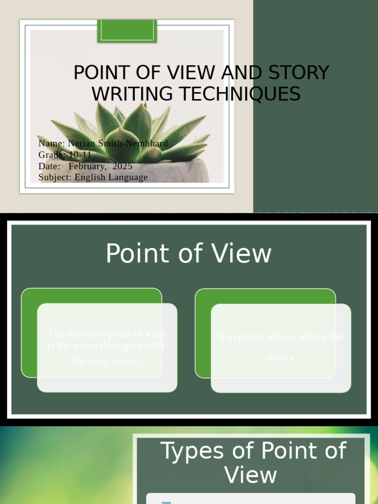 Point of View and Story Writing Techiques | PDF | Narration | Cognitive ...
