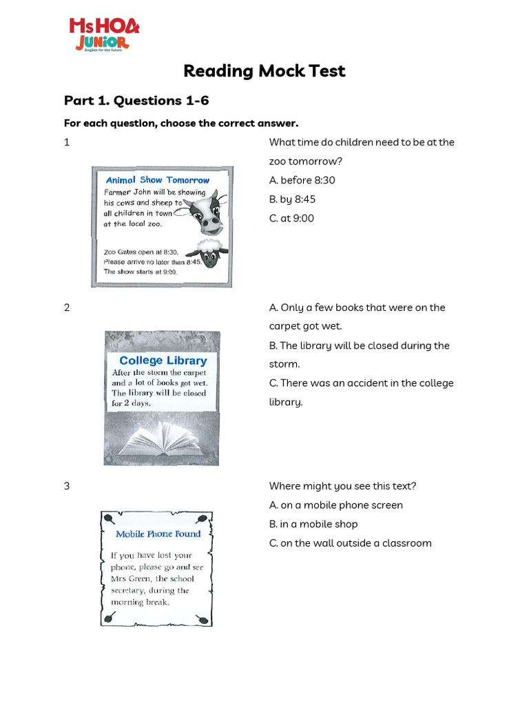 KET Reading Lesson 9 - Handout | PDF | Meal | Lunch