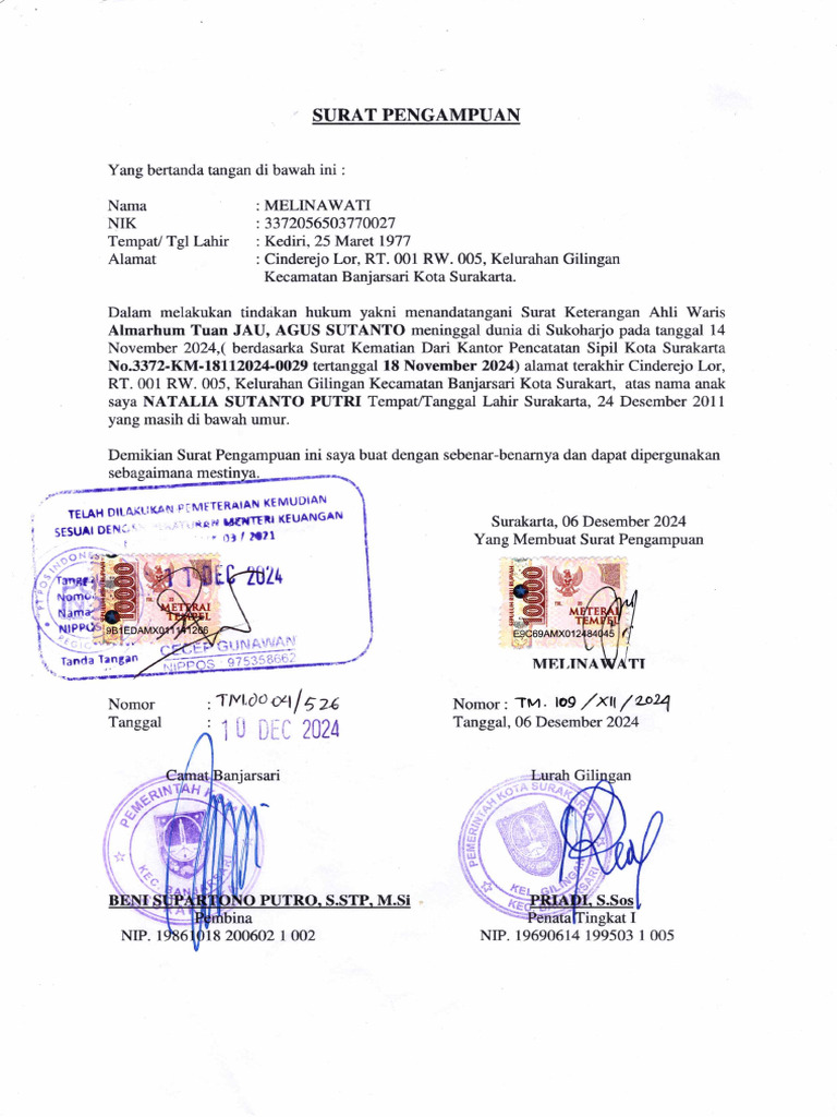 Surat Pengampuan | PDF