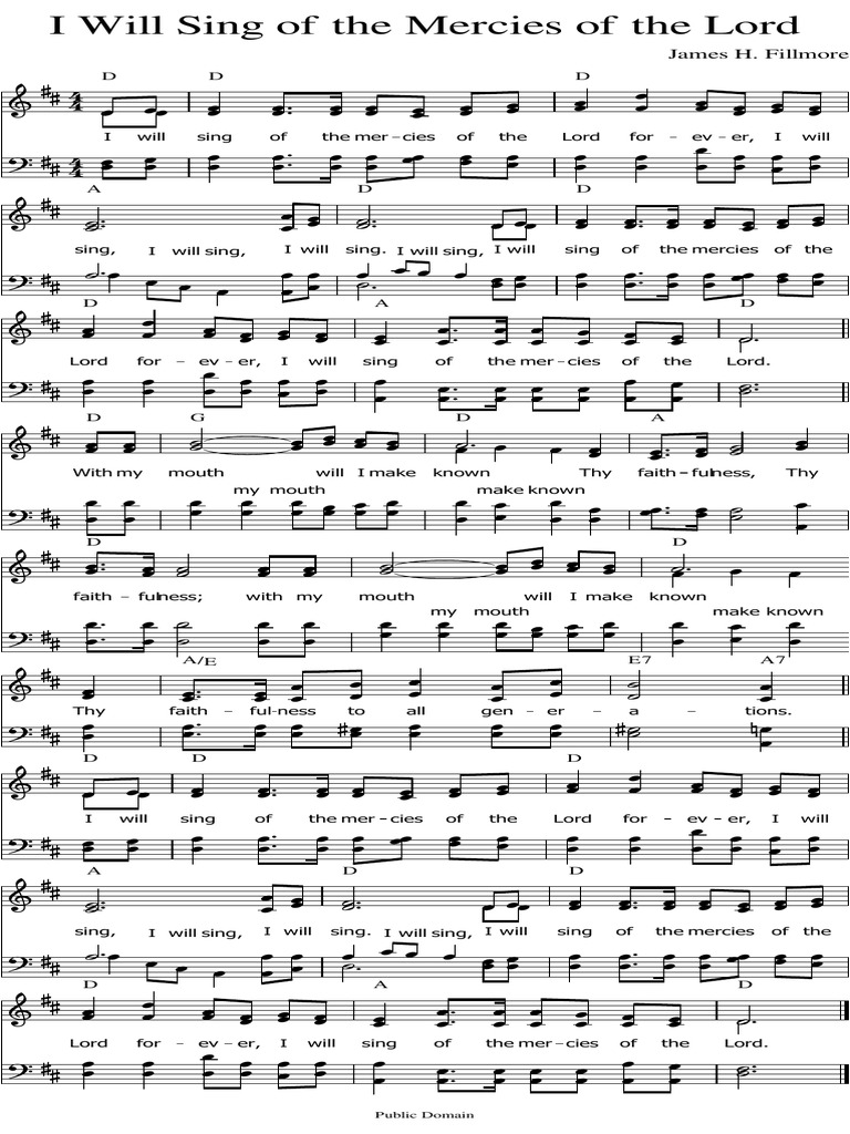 I Will Sing of The Mercies of The Lord | PDF