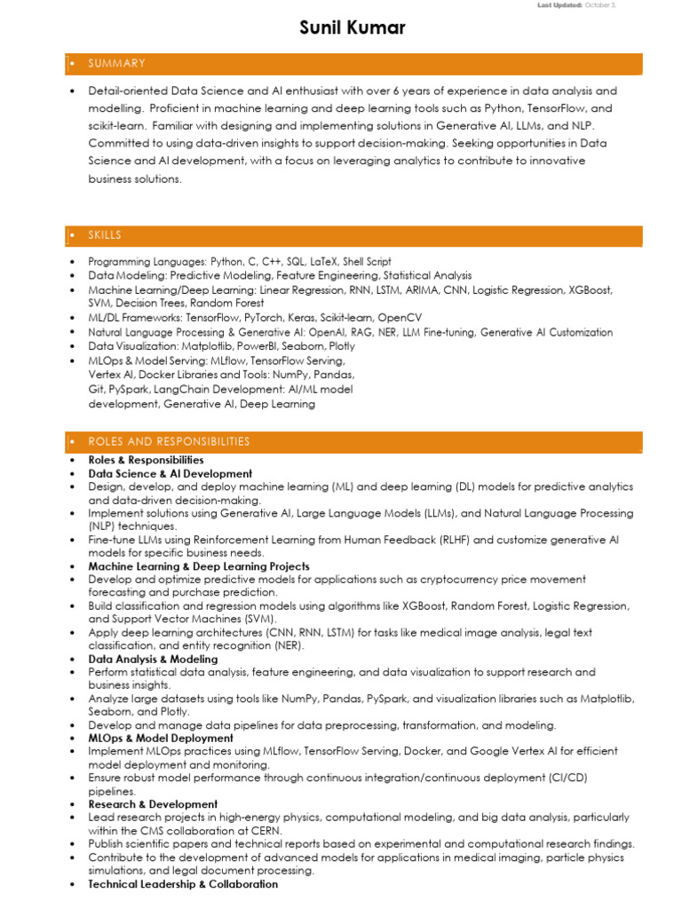 Sunil Kumar Devops Engineer Pdf Machine Learning Deep Learning