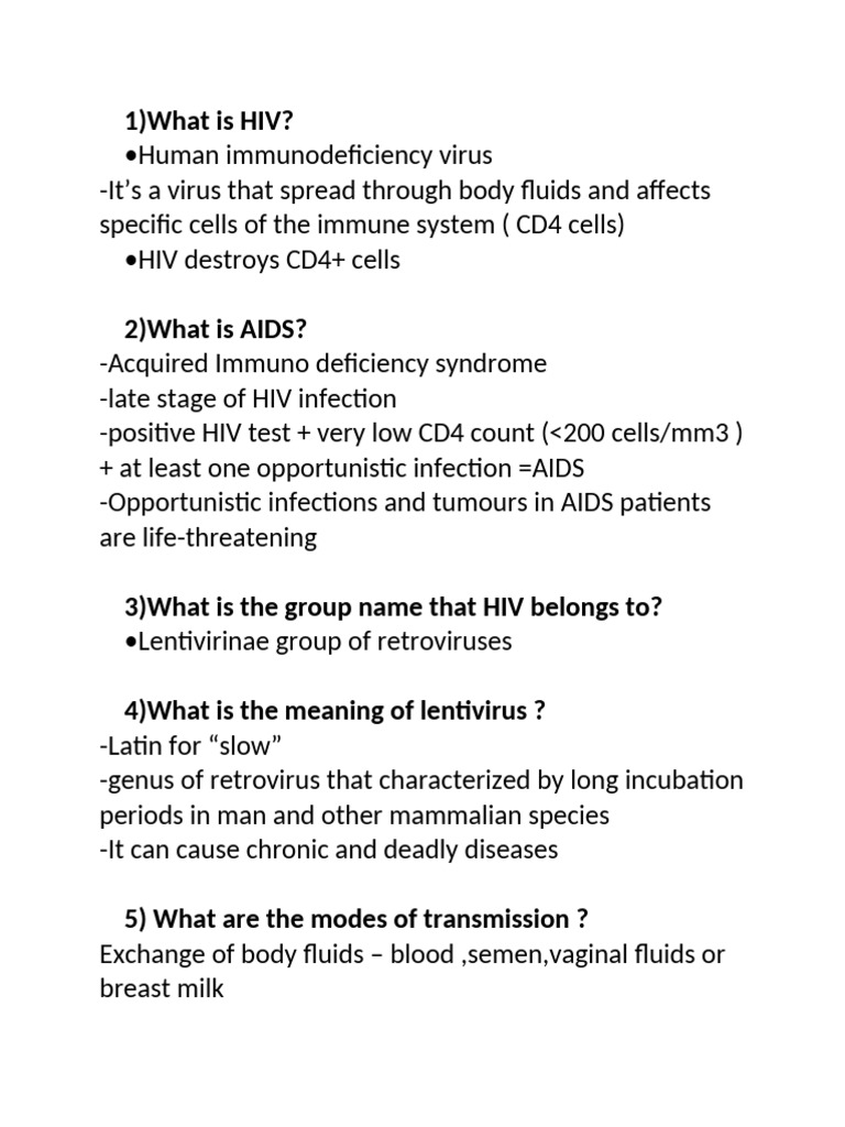 Virology q and A | PDF | Hiv | Immunodeficiency
