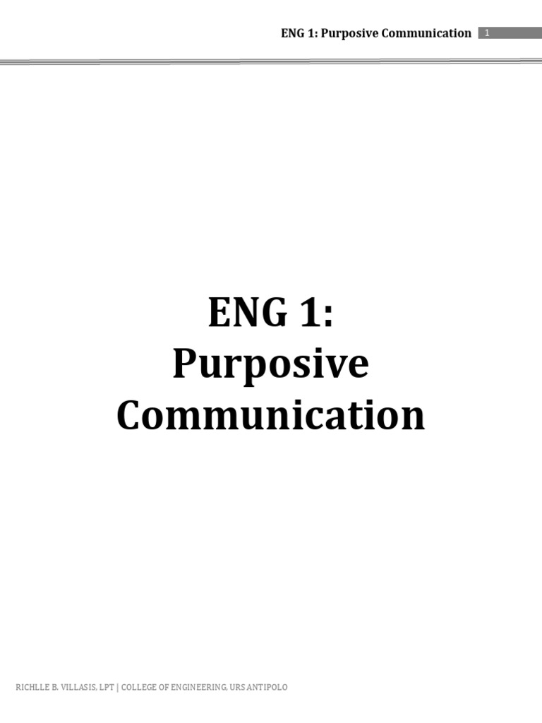 Purposive Communication Module Unit 1 8 | PDF | Communication | Globalization
