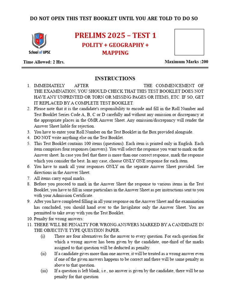 PTS Test 1 - POLITY + GEOGRAPHY + MAPPING QUESTIONS | PDF | Atmosphere ...