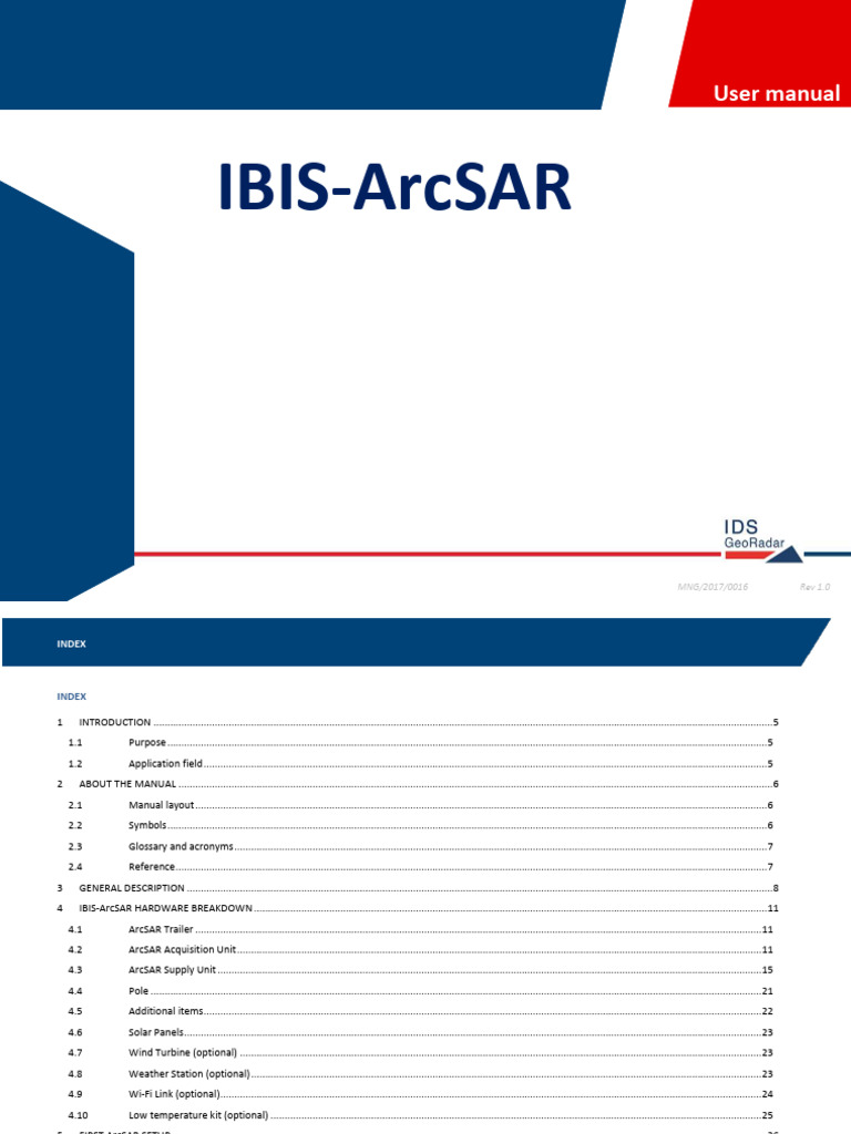 IBIS-ArcSAR User Manual Overview | PDF | Radar | Power Supply