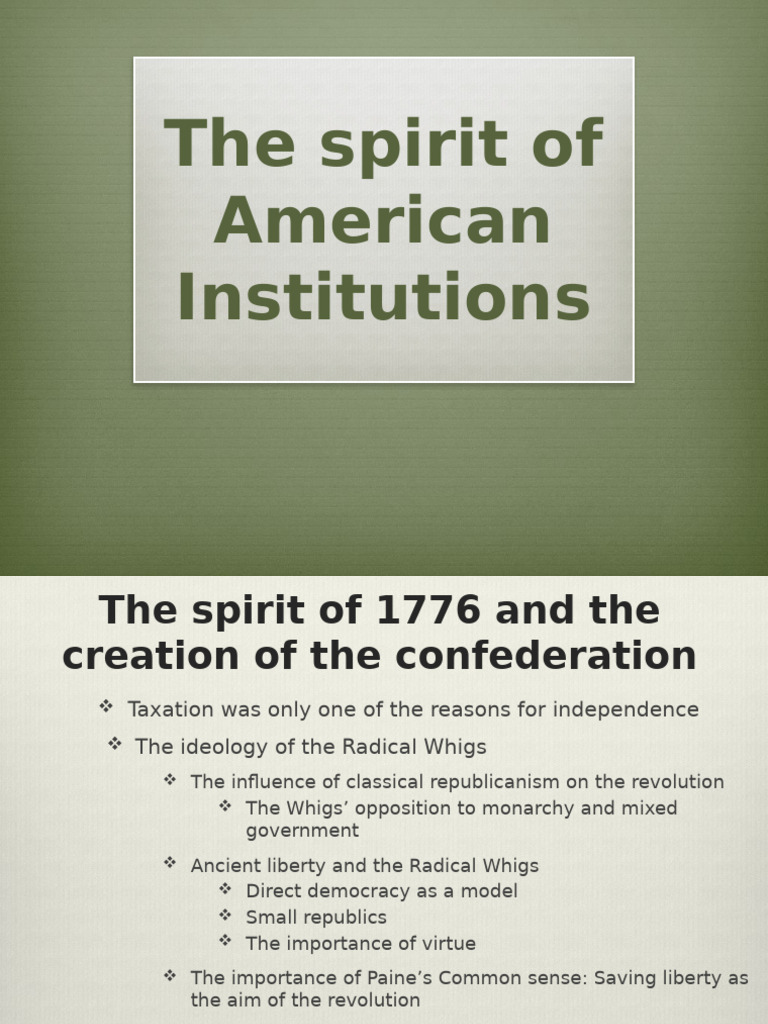 Spirit of American Institutions | PDF