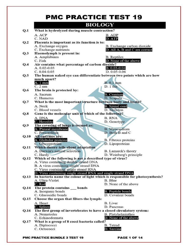 PMC Paid Practice Test 19 Bundle 3 Plspot | PDF