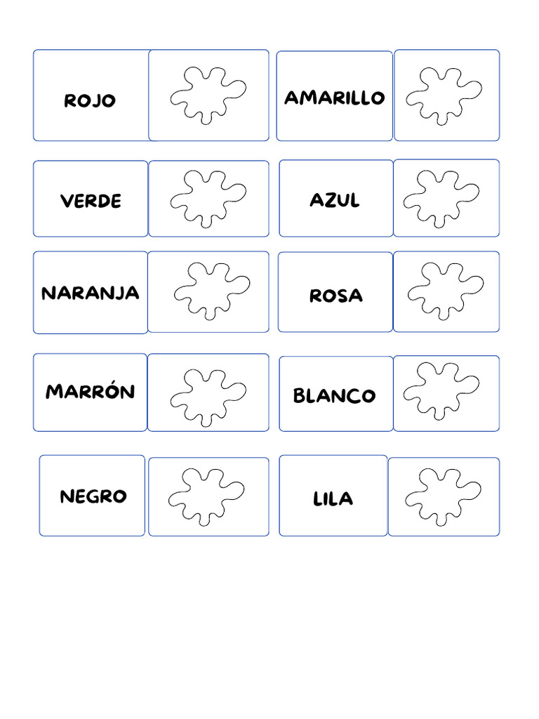 Colors Vocabulary Worksheet in Blue White Illustrative Style | PDF
