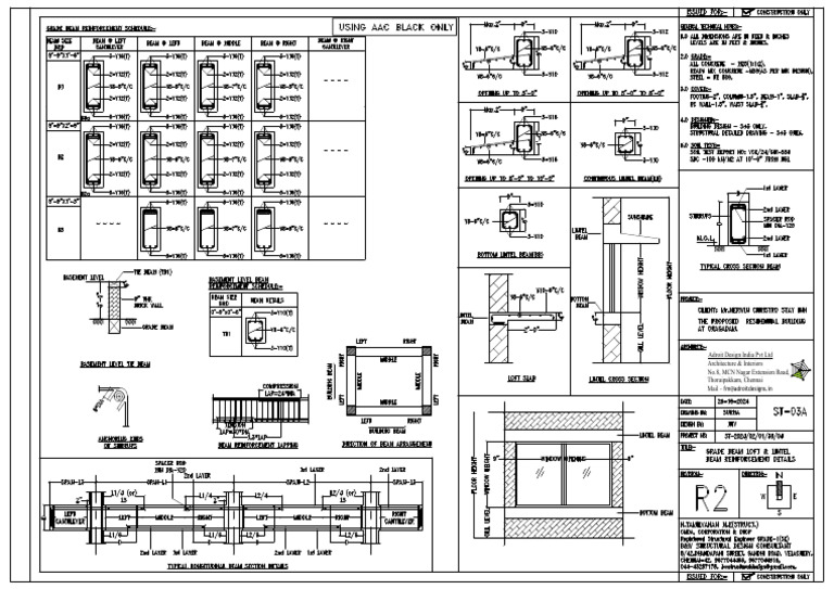 Grade Beam Loft & Lintel Beam Reinforcement Details | PDF