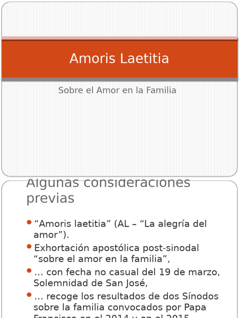 Amoris Laetitia para Parroquia | PDF | Amor | Cristo (título)