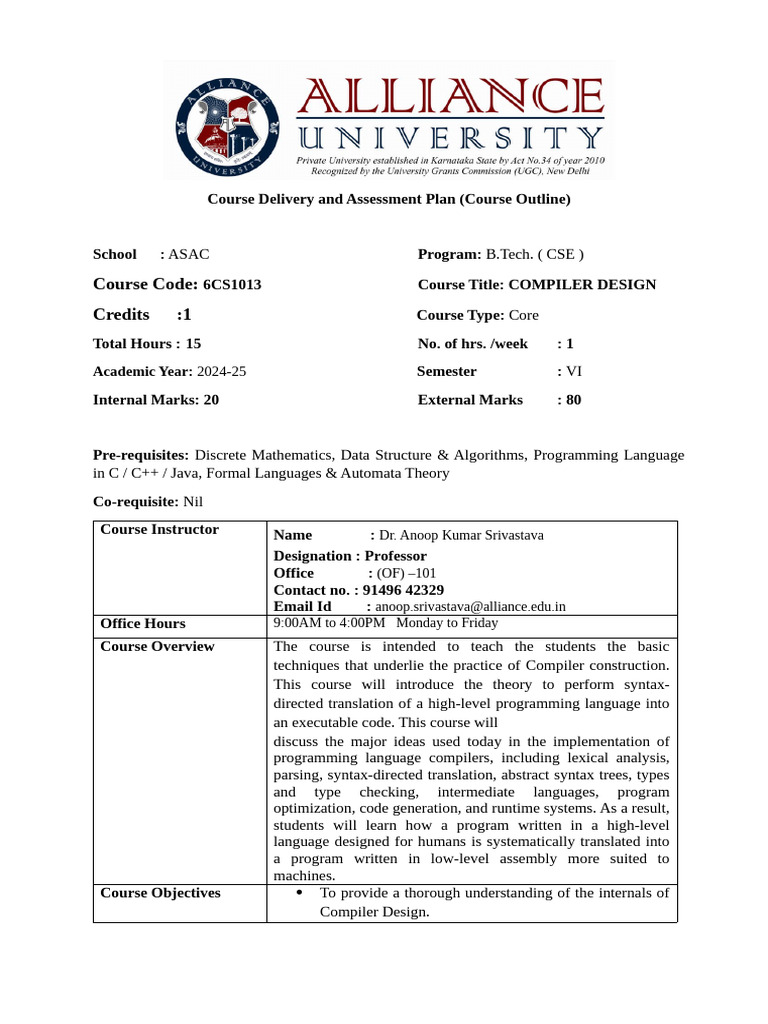 CDAP of Compiler Design | PDF | Parsing | Computer Programming