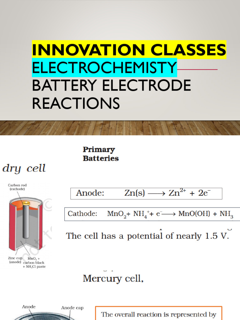 Battery Reactions | PDF