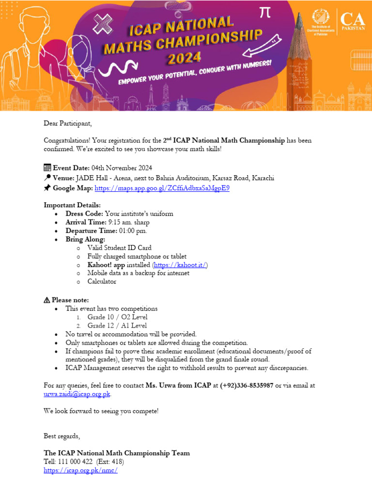 2nd ICAP NMC'24 Participants Confirmation | PDF