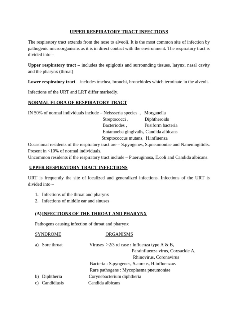 12 - UPPER RTI | PDF | Respiratory Tract | Infection