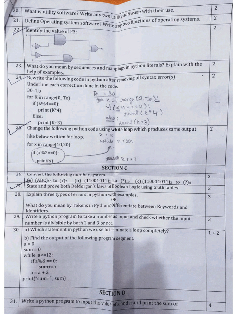 Cs Half Yearly Ques Paper 23-24 | PDF