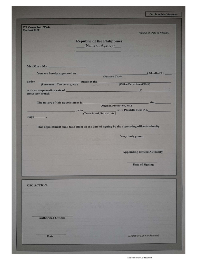 CSC Form No. 33-A | PDF