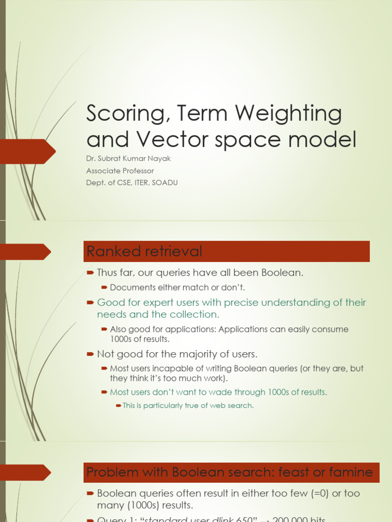 Chapter 6_Scoring Term weighting and vector space model | PDF | Linear Algebra | Algebra