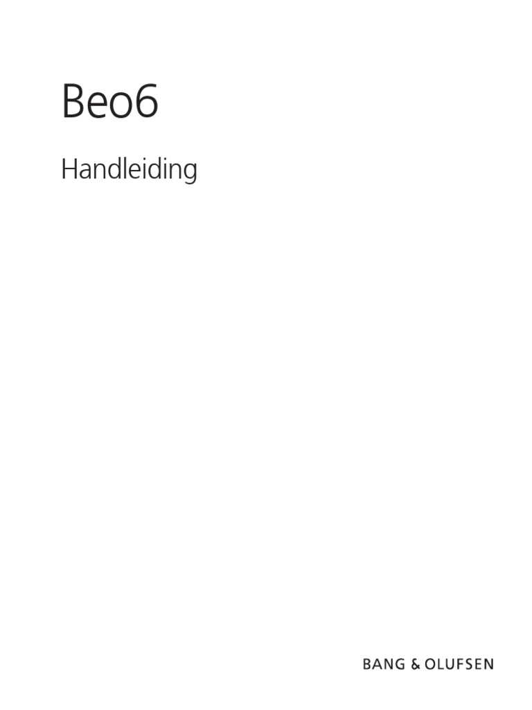 Beo6 Userguide Dutch | PDF