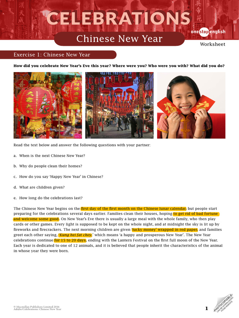 Chinese New Year Celebration Guide | PDF
