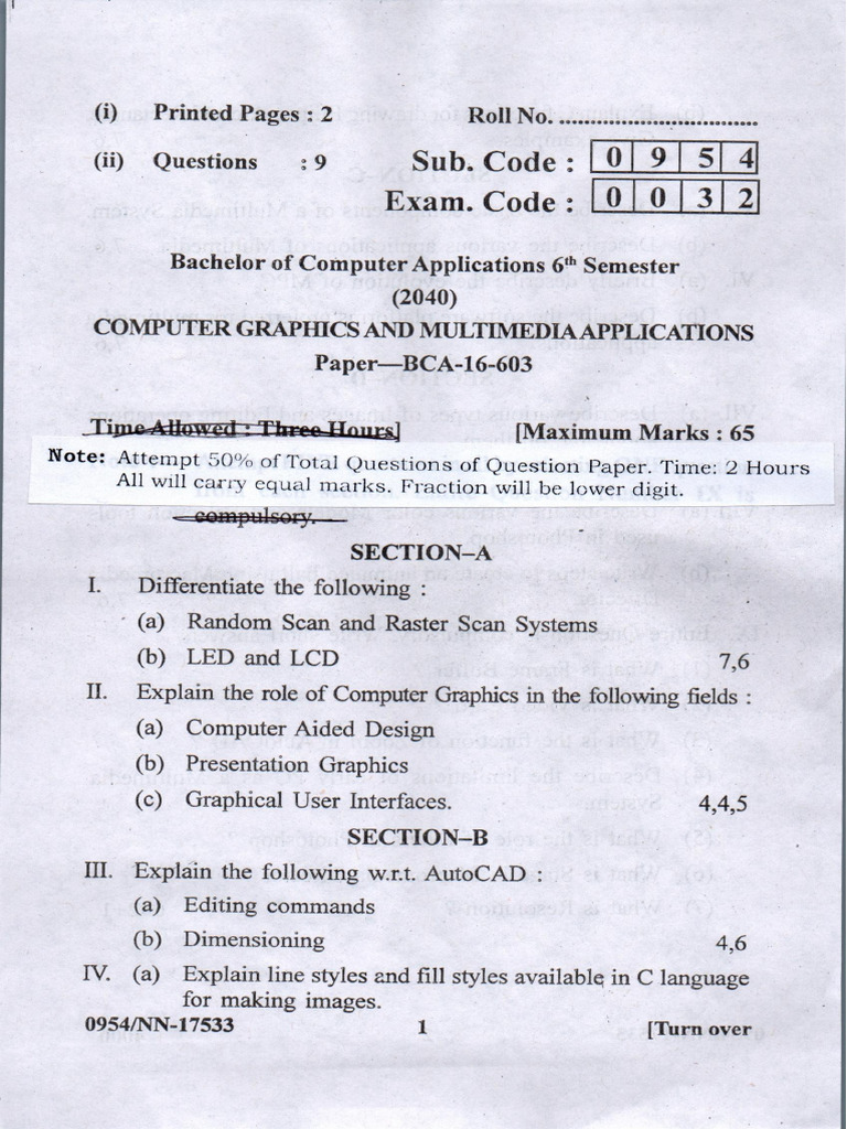 BCA - Sem-VI - Computer Graphics and Multimedia Applications - Sep ...