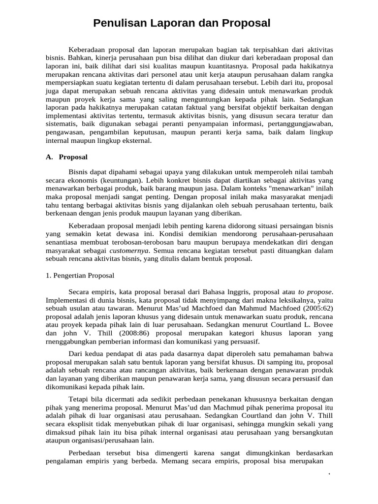 Penulisan Laporan Dan Proposal (Copy) | PDF