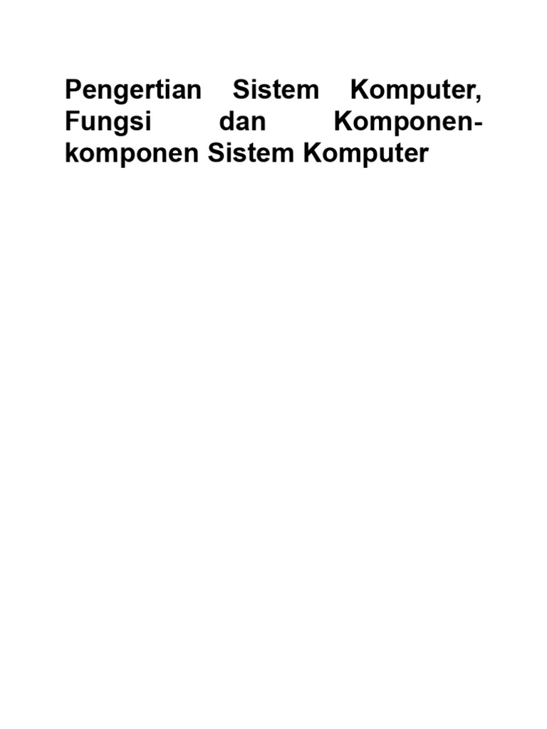Sistem Komputer | PDF