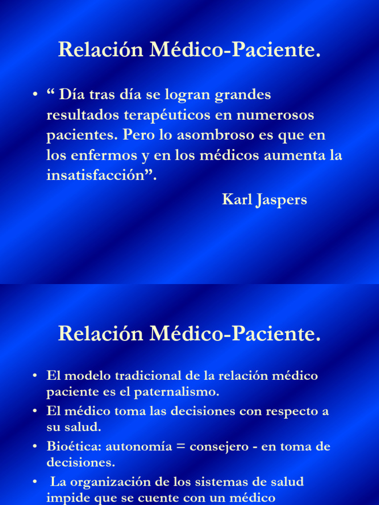 03 Relacion Medico Paciente | PDF | Médico | Bioética