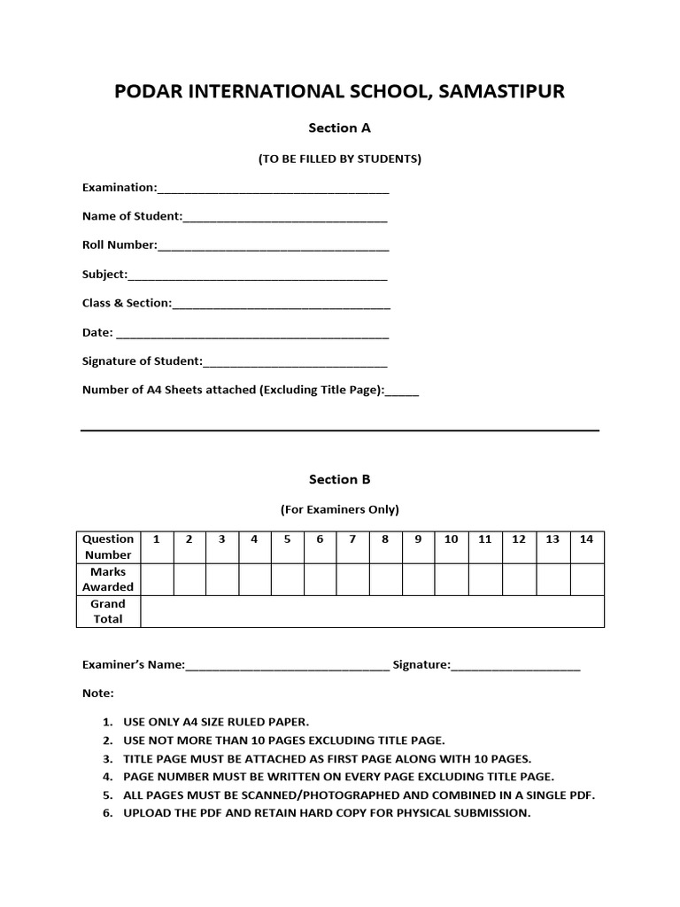 AnswerSheet Format PT3 Class X Jan 2022 | PDF | Printing | Office Work