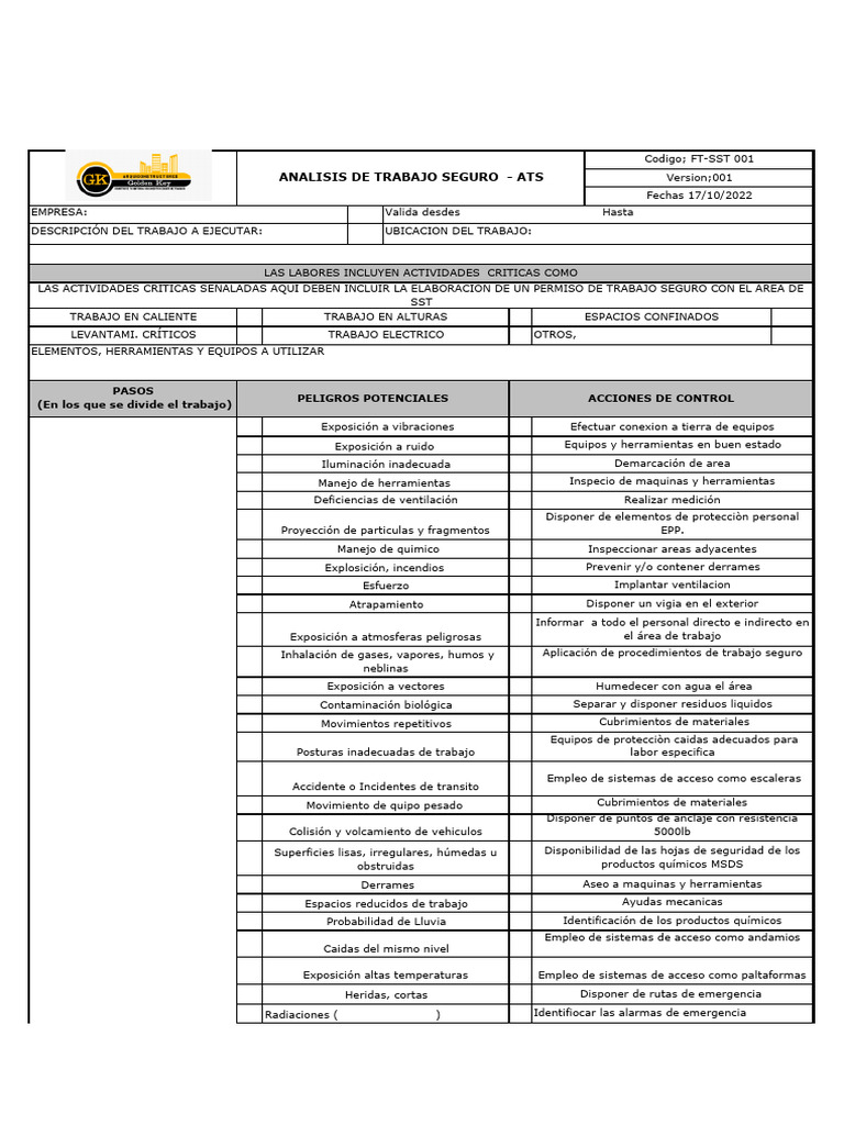 Formato ATS | PDF | Ventilación (Arquitectura)