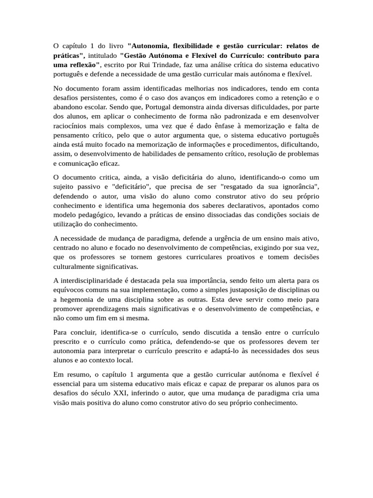 Resumos Textos 1 e 2 - ODC | PDF | Pensamento crítico | Pedagogia