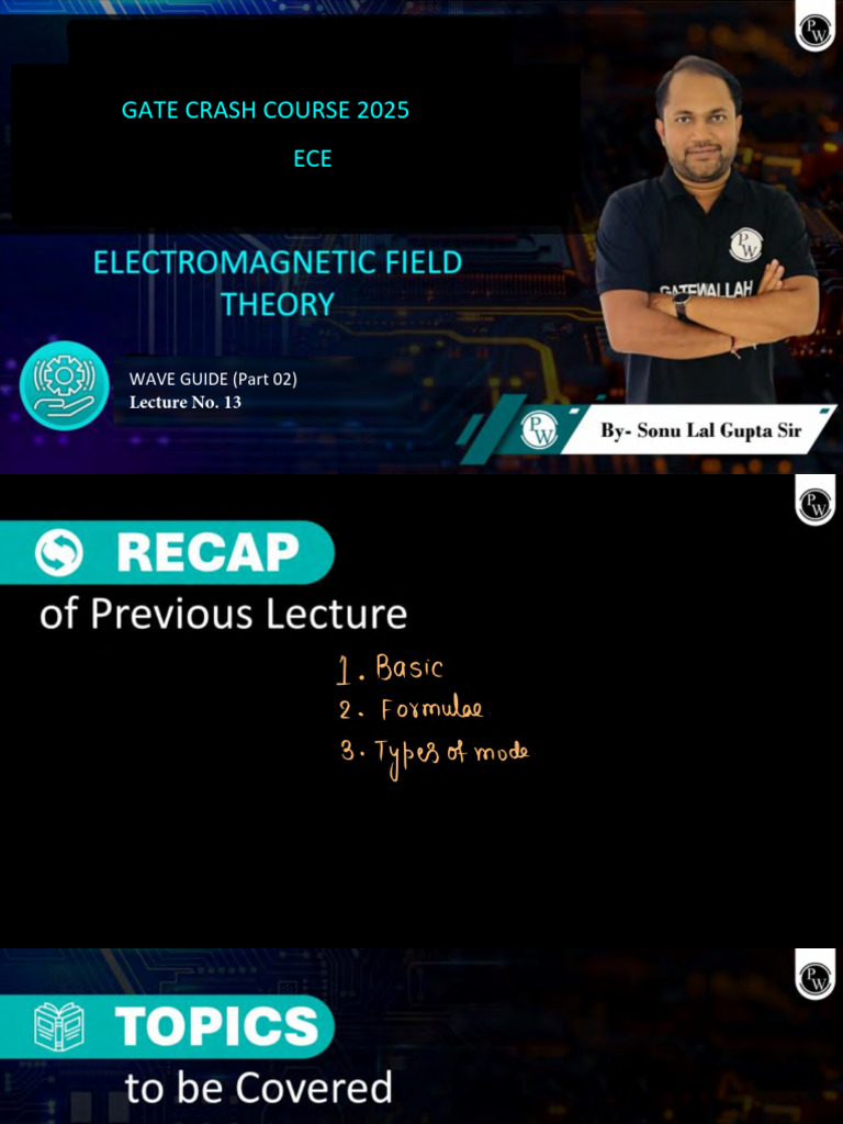 WAVE GUIDE (Part 02) (Lec 13) Class Notes | PDF