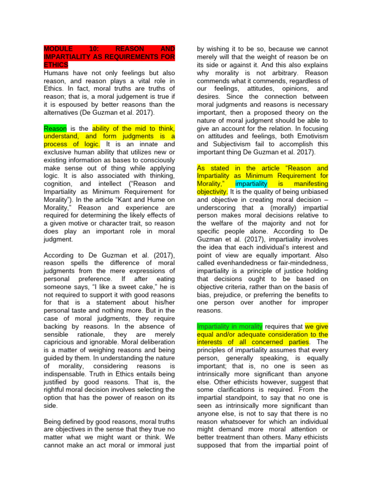 Reviewer for Ethics | PDF | Reason | Morality