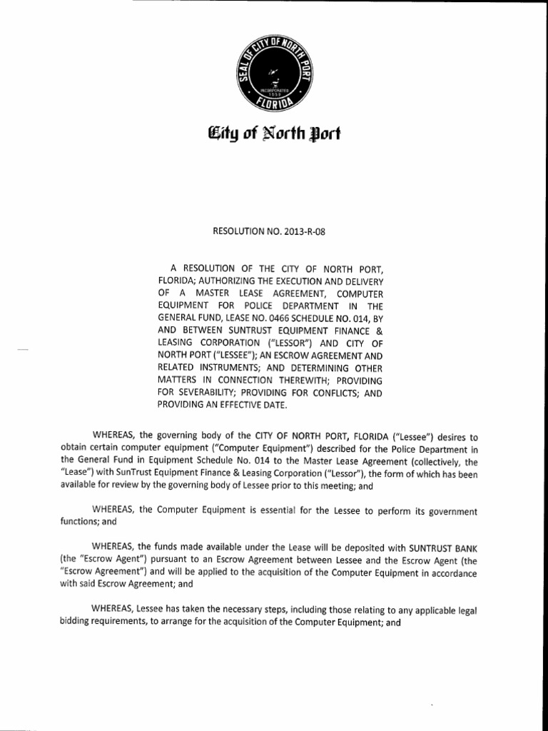 Resolution No 2013R08 | PDF | Lease | Assignment (Law)