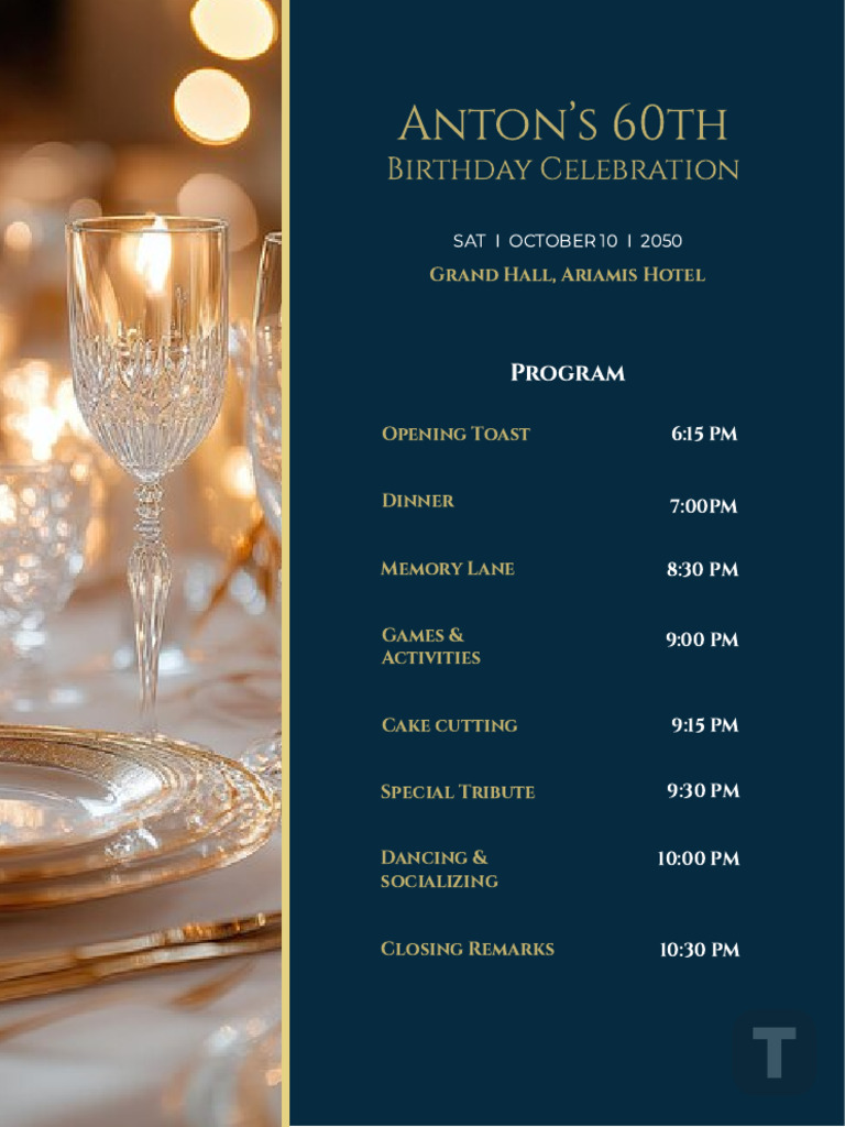 60th Birthday Program Template | PDF
