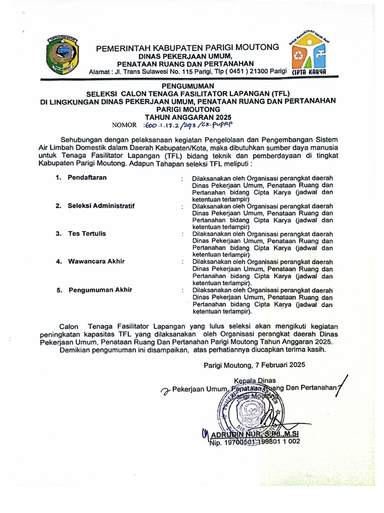 Pengumuman Rekrutmen Fasilitator 2025 | PDF