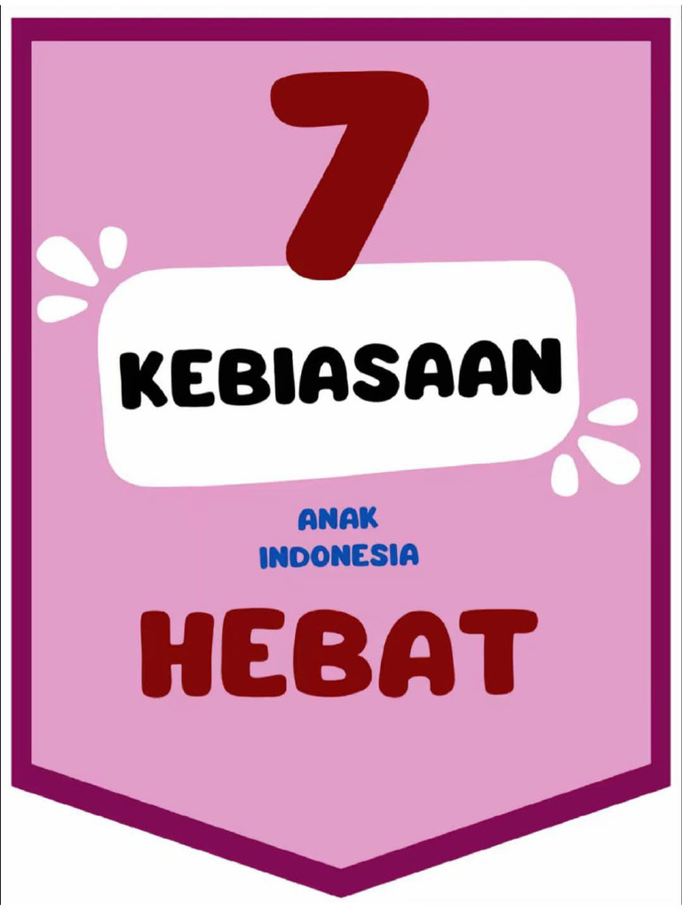 Poster 7 Kebiasaan Anak Hebat | PDF