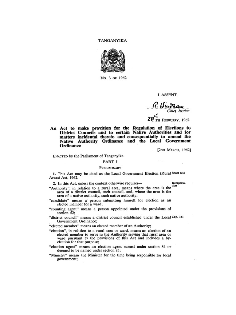 Rural Local Government Election Act 1962 | PDF | Voting | Ballot