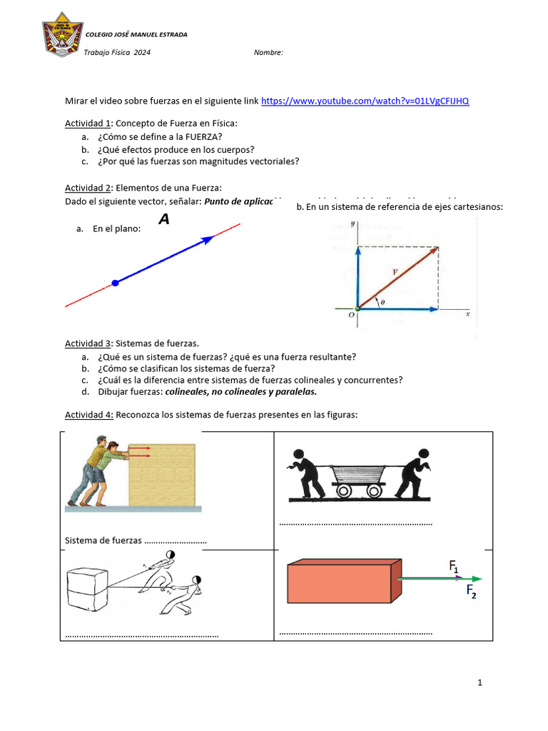 Fuerzas y Vectores en Física 2024 | PDF | Vector Euclidiano | Fuerza