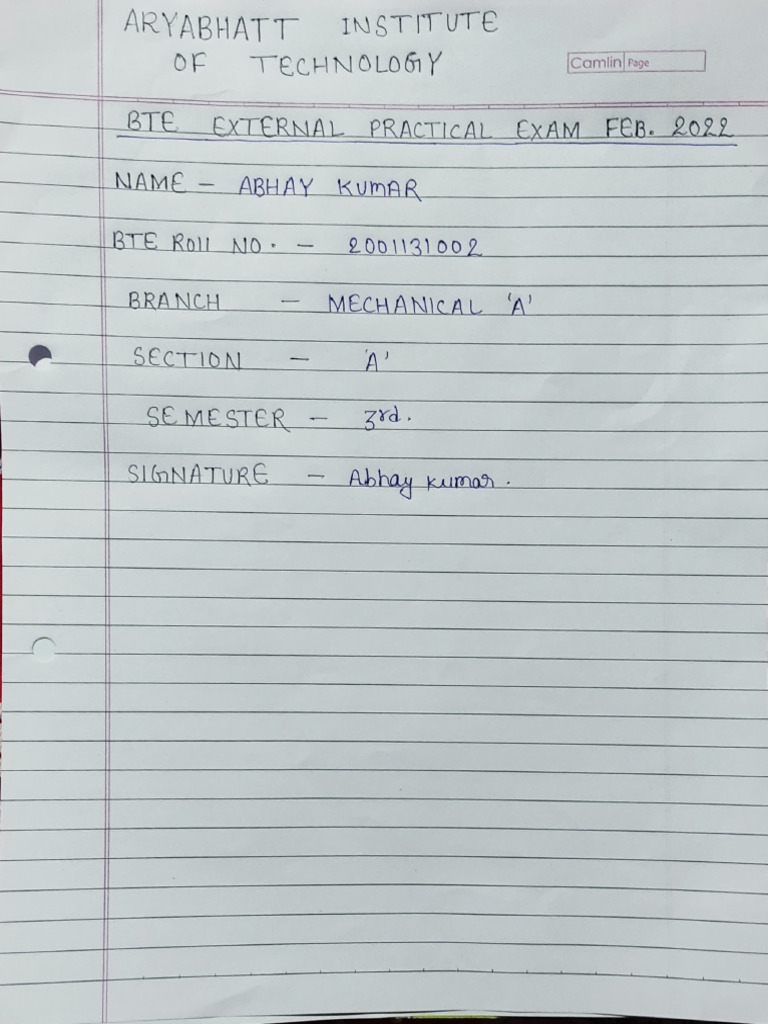 200113100nl4 Abhay Kumar. | PDF