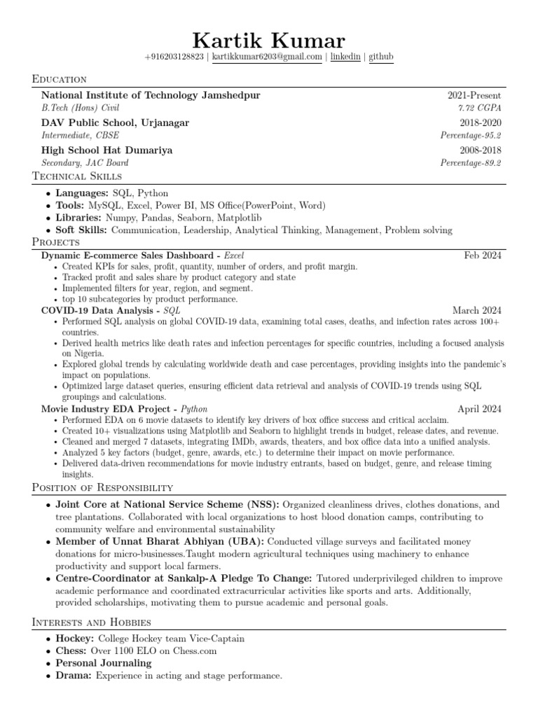 Kartik Kumar | PDF | Data