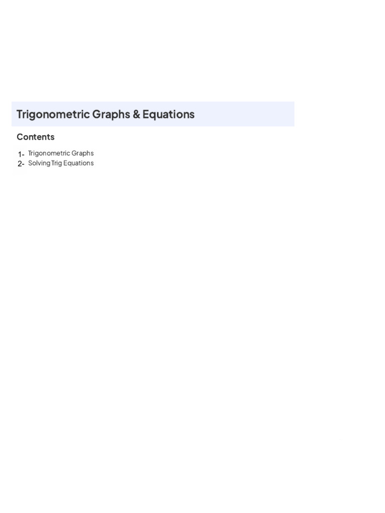 3.12 Trigonometric Graphs & Equations | PDF | Trigonometry | Cartesian ...