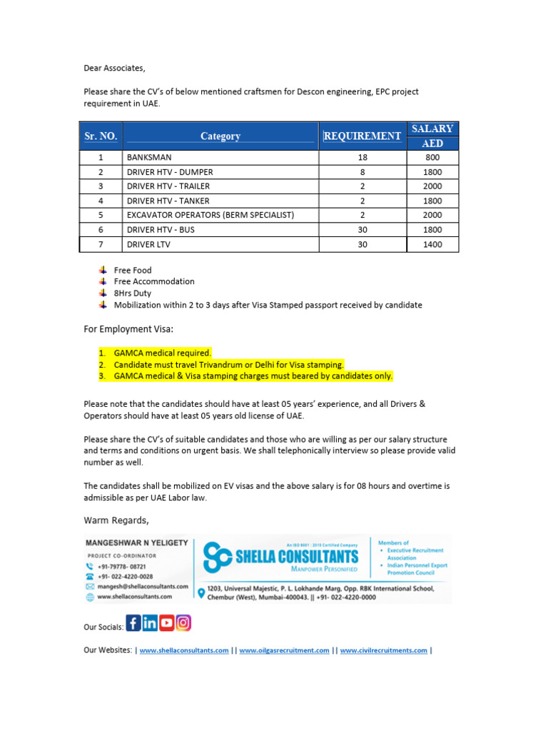 Descon - EPC Requirement | PDF
