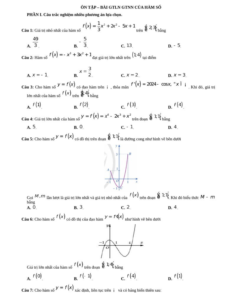 Ôn KTTX2 Toán 12 | PDF