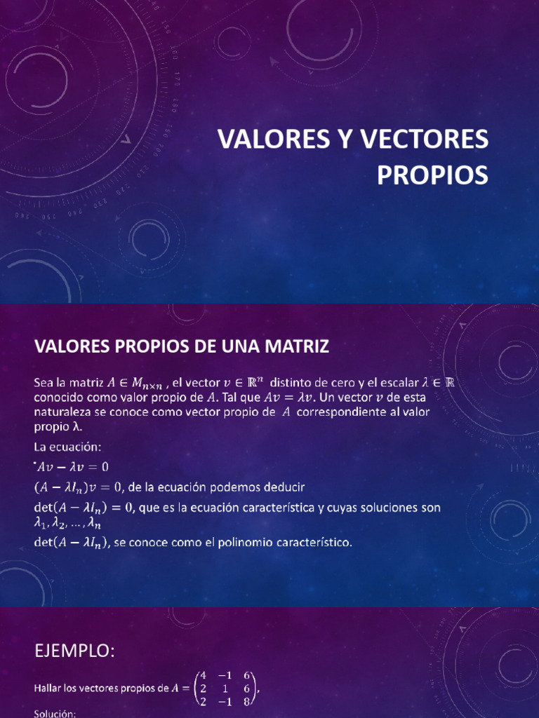 Valores y Vectores Propios | PDF