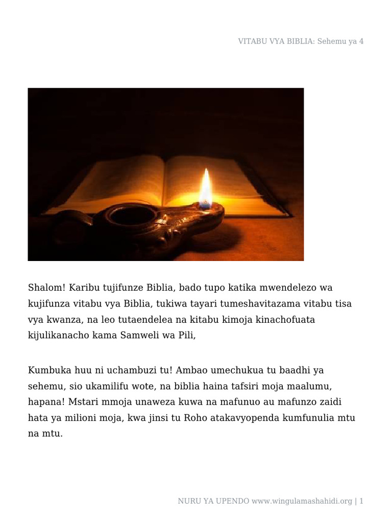 VITABU VYA BIBLIA - Sehemu Ya 4 | PDF